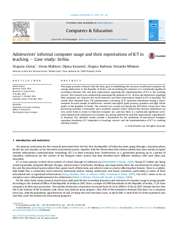 (PDF) Adolescents' informal computer usage and their expectations of ...
