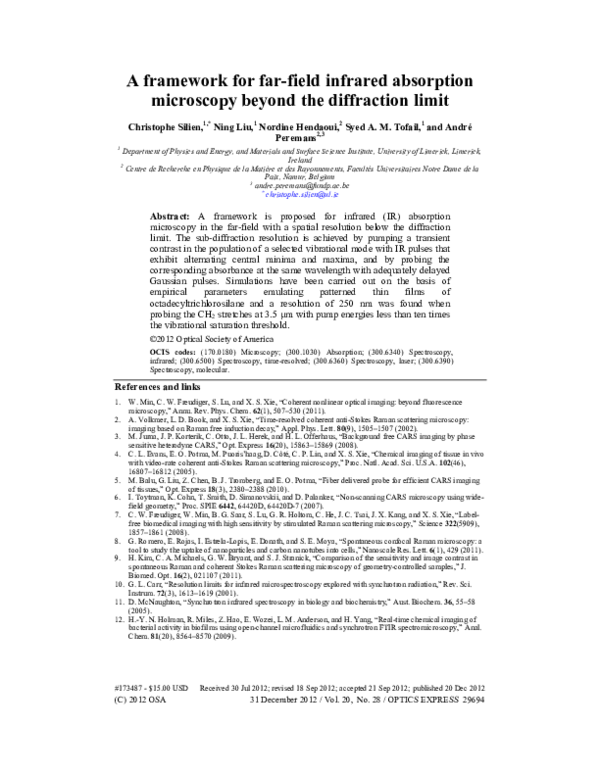 (PDF) A framework for far-field infrared absorption microscopy beyond the diffraction limit