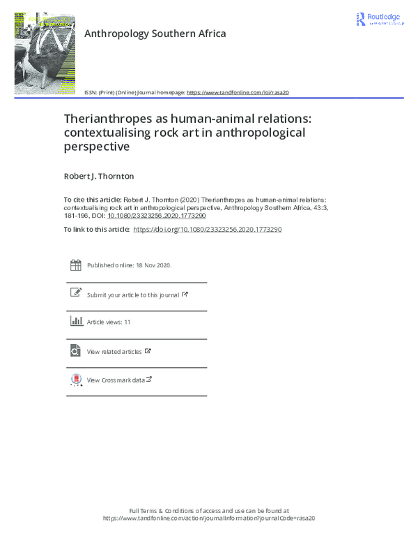 (PDF) Therianthropes as human-animal relations: contextualising rock ...
