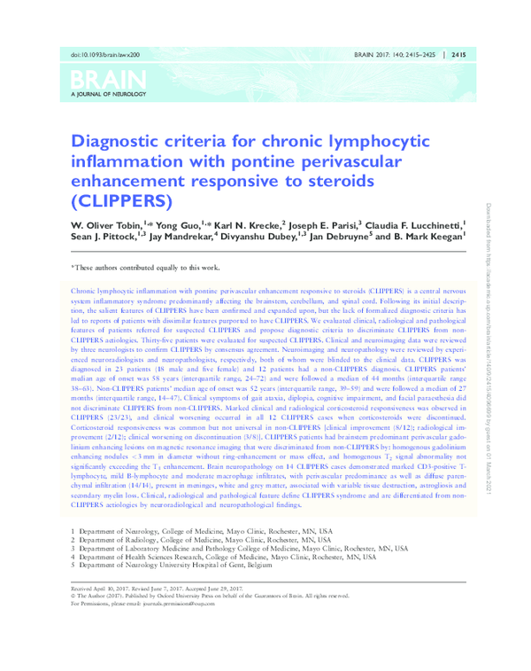 (PDF) Diagnostic criteria for chronic lymphocytic inflammation with ...