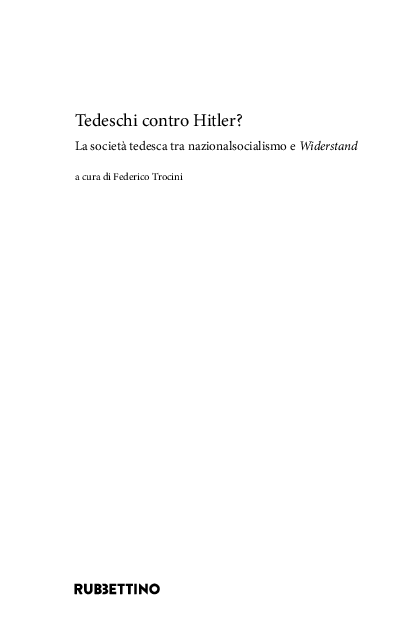 (PDF) Tedeschi contro Hitler? La società tedesca tra nazionalsocialismo ...