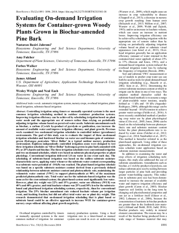 (PDF) Evaluating On-demand Irrigation Systems for Container-grown Woody ...