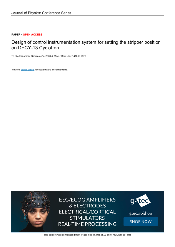 (PDF) Design of control instrumentation system for setting the stripper ...