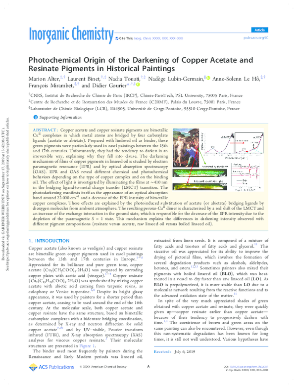 (PDF) Photochemical Origin of the Darkening of Copper Acetate and ...