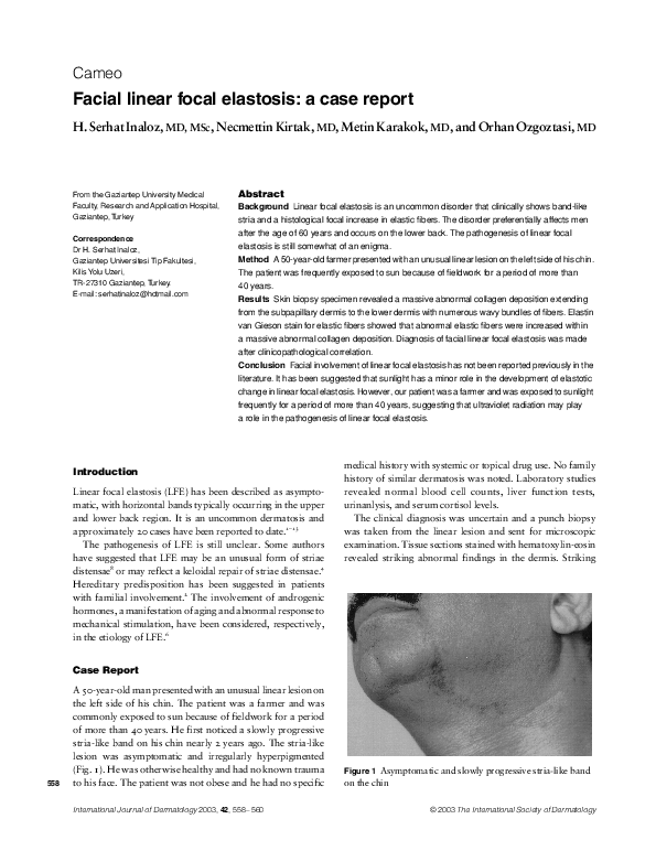 (PDF) Facial linear focal elastosis: a case report