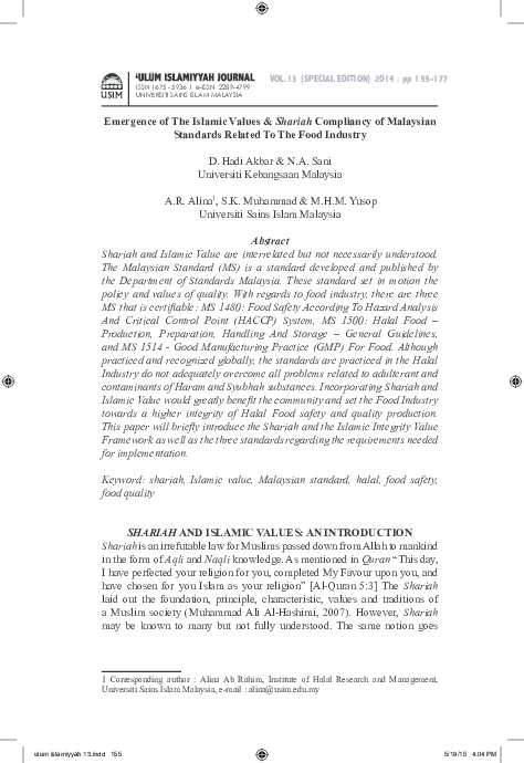 (PDF) Emergence of The Islamic Values & Shariah Compliancy of Malaysian ...