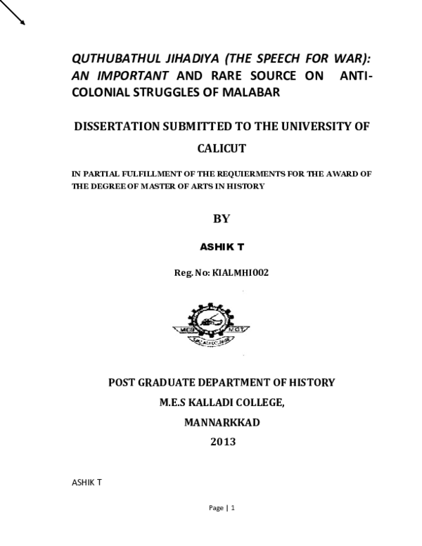 (DOC) Quthuthbathul Jihadiya An Important and Rare Source in Anti ...