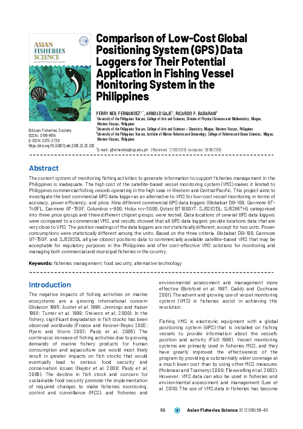 (PDF) Comparison of Low-Cost Global Positioning System (GPS) Data Loggers for Their Potential ...