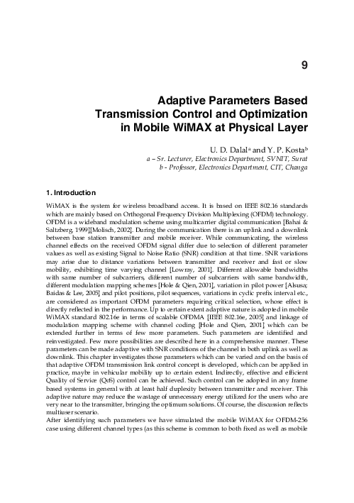 Pdf Adaptive Parameters Based Transmission Control And Optimization