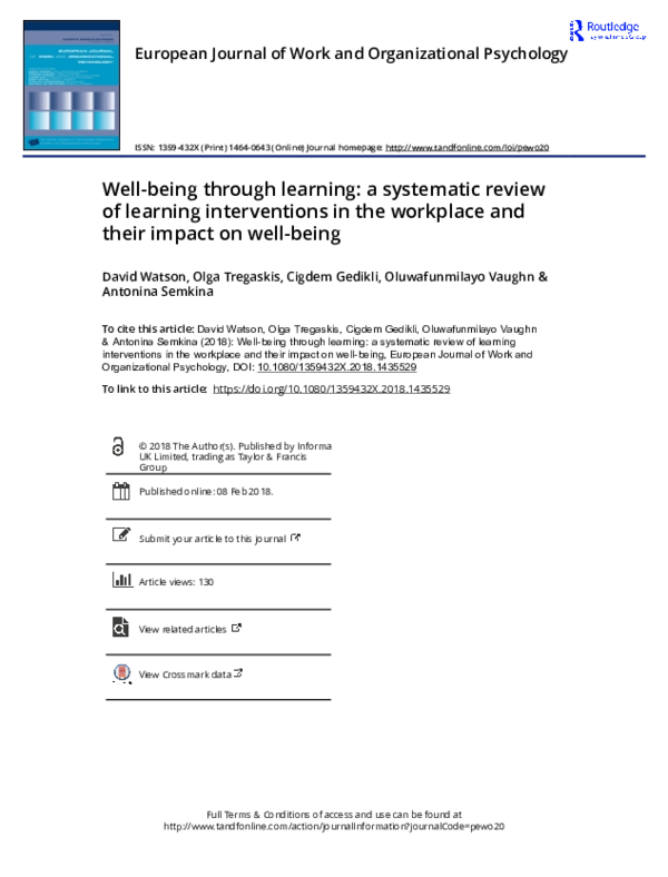 (PDF) Well-being through learning: a systematic review of learning ...