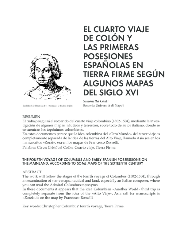 (PDF) El cuarto viaje de Colòn en Tierra Firme según algunos mapas del ...