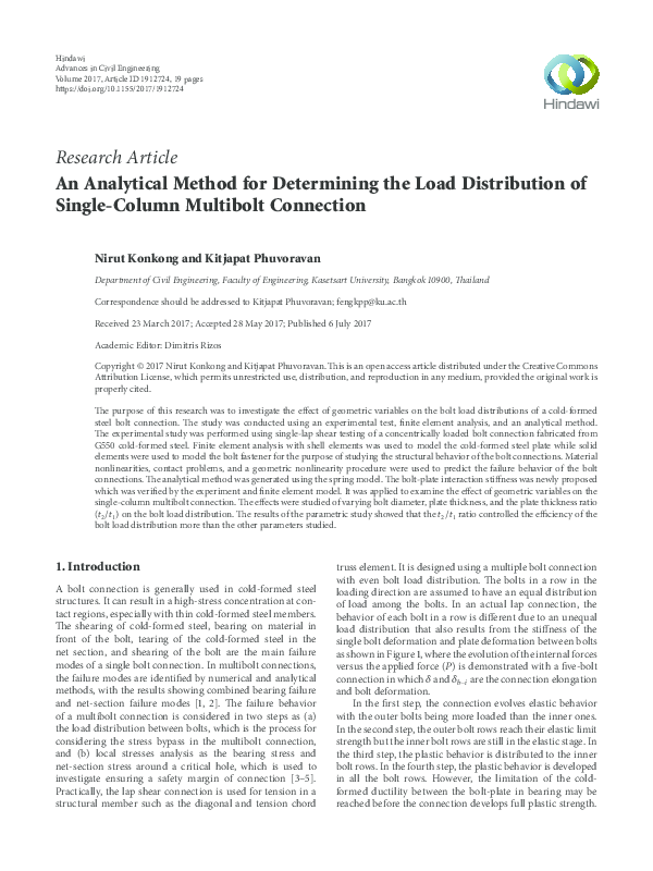(PDF) An Analytical Method for Determining the Load Distribution of ...