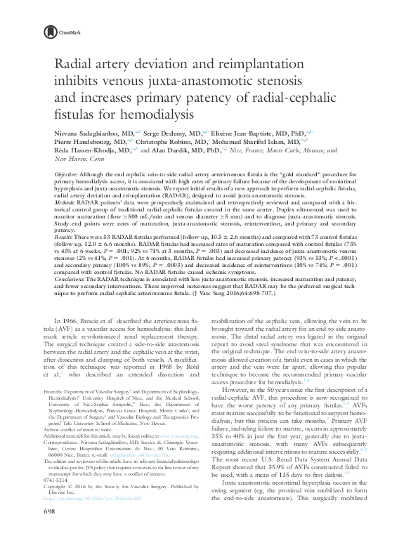 (PDF) Radial artery deviation and reimplantation inhibits venous juxta ...