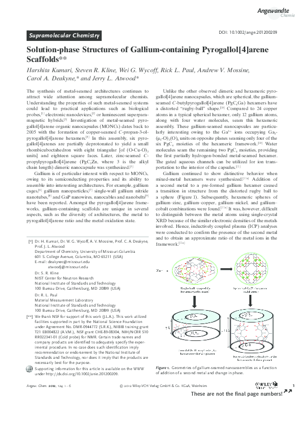 (PDF) Solution-Phase Structures of Gallium-Containing Pyrogallol[4 ...