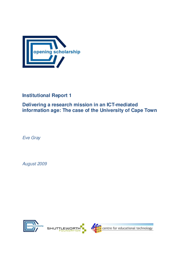 (PDF) Institutional Report 1 Delivering a research mission in an ICT ...