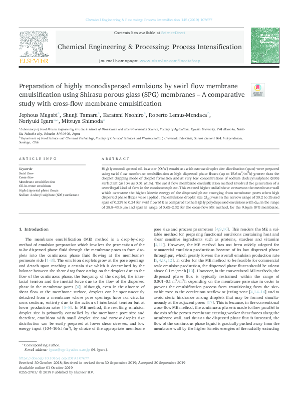 (PDF) Preparation of highly monodispersed emulsions by swirl flow ...