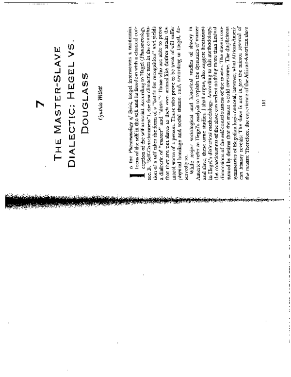 (PDF) Master Slave Dialectic: Hegel Vs F Douglass