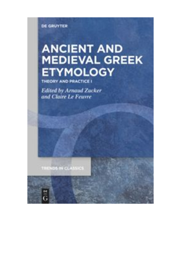(PDF) Ancient and Medieval Greek Etymology