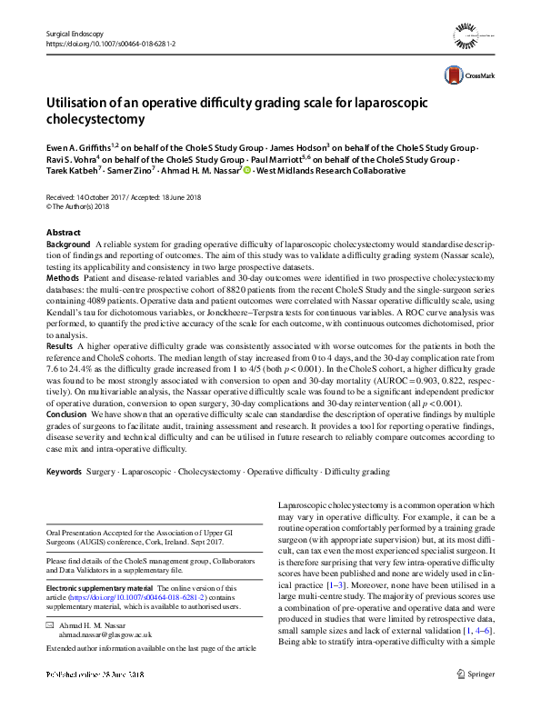 (PDF) Utilisation of an operative difficulty grading scale for ...