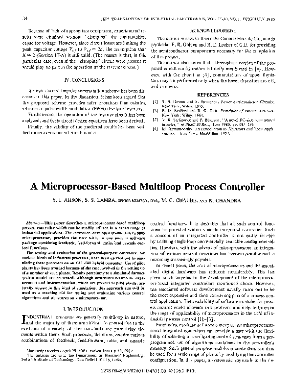 Pdf A Microprocessor Based Multiloop Process Controller Syed Ahson