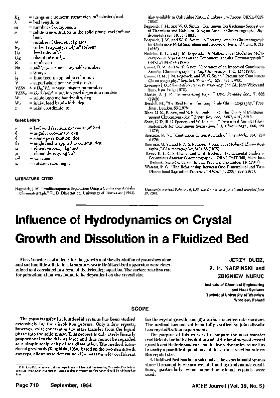 (PDF) Influence of hydrodynamics on crystal growth and dissolution in a ...