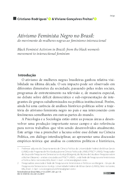 (PDF) Ativismo Feminista Negro no Brasil: do movimento de mulheres ...