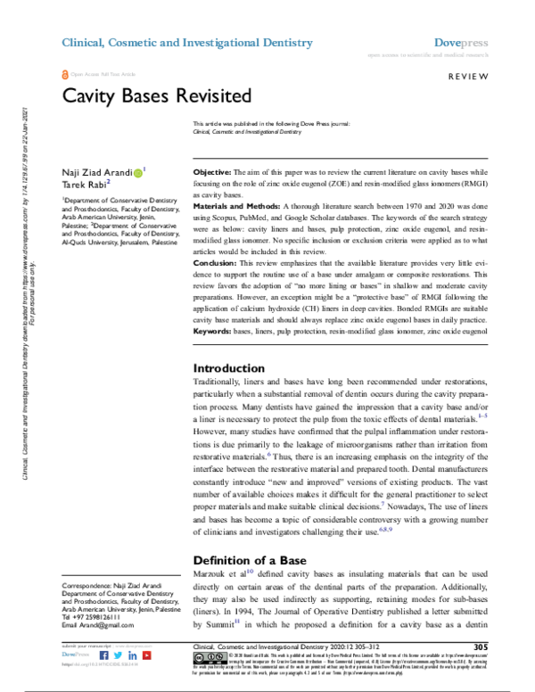 (PDF) Cavity Bases Revisited