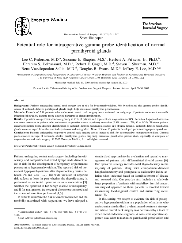 (PDF) Potential role for intraoperative gamma probe identification of ...