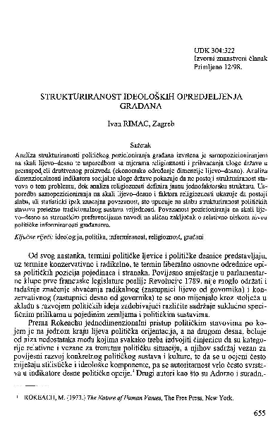 (PDF) Structure of the Ideological Commitment of the Citizens