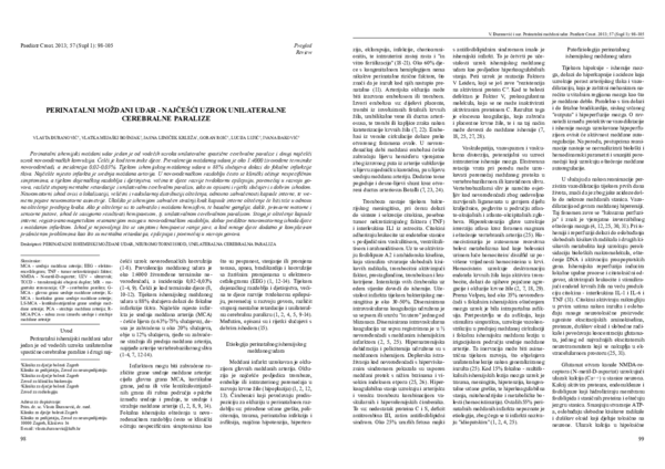 (PDF) Perinatalni moždani udar – najčešći uzrok unilateralne cerebralne ...