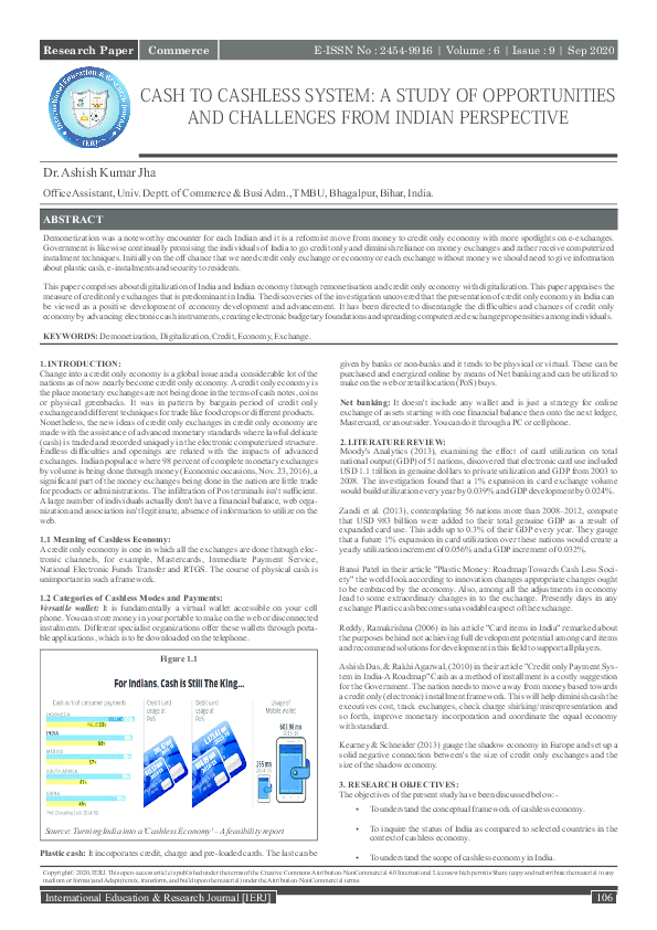 (PDF) CASH TO CASHLESS SYSTEM: A STUDY OF OPPORTUNITIES AND CHALLENGES ...