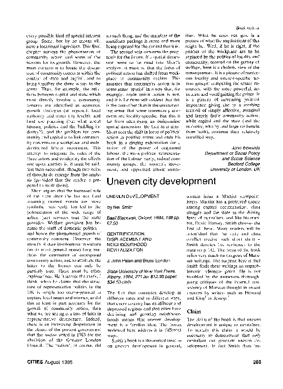 (PDF) Gentrification, displacement and neighbourhood revitalization