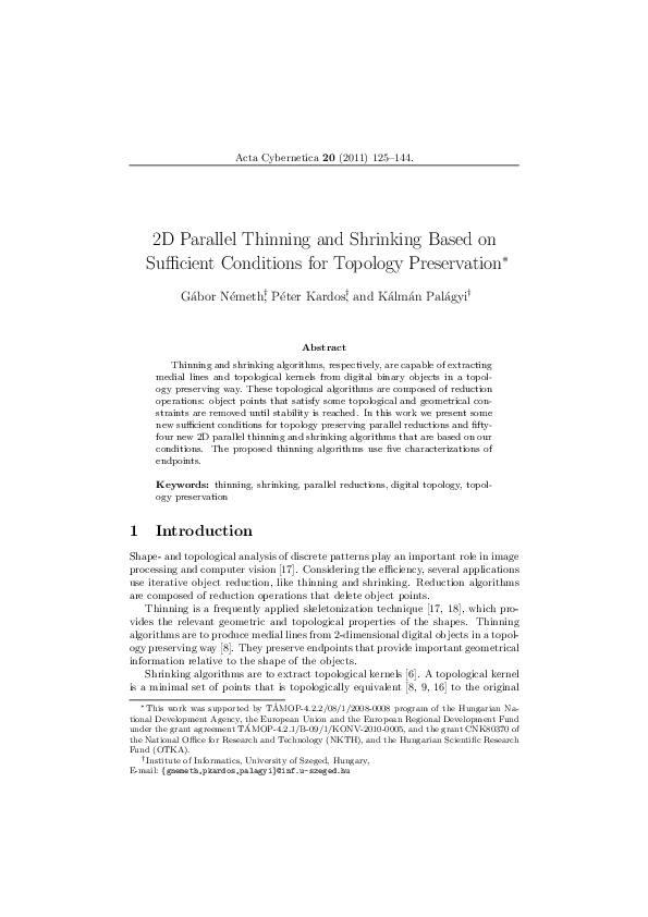 (PDF) 2D Parallel Thinning and Shrinking Based on Sufficient Conditions ...