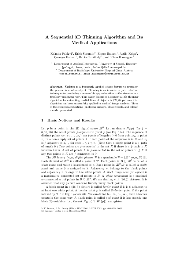 A Sequential 3d Thinning Algorithm And Its Medical Applications 0561