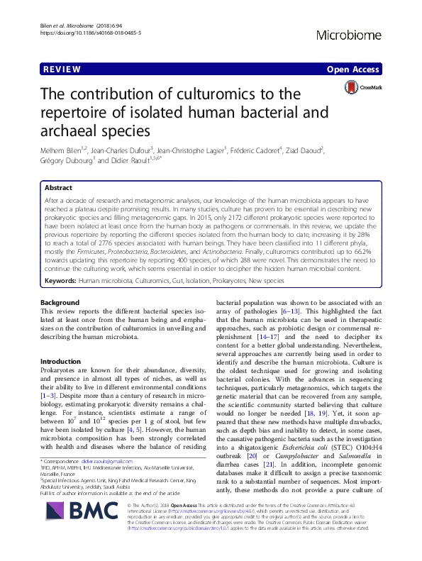 (PDF) The contribution of culturomics to the repertoire of isolated ...