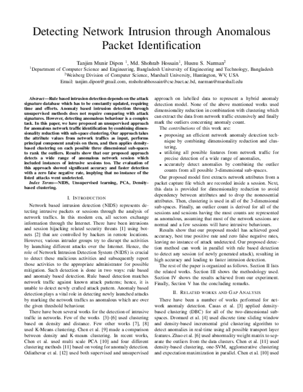 Pdf Detecting Network Intrusion Through Anomalous Packet Identification