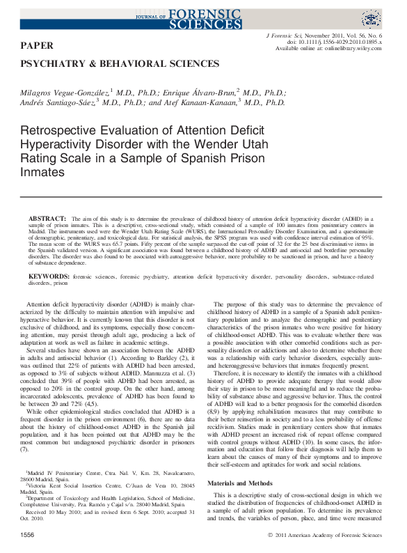 (PDF) Retrospective Evaluation of Attention Deficit Hyperactivity ...