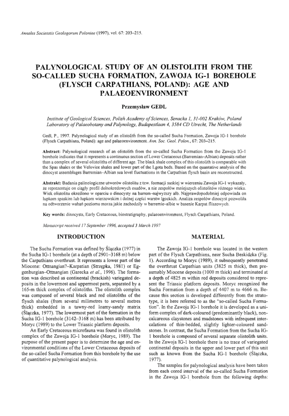 (PDF) Palynological study of an olistolith from the so-called Sucha ...