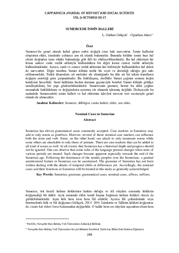 (PDF) SUMERCEDE İSMİN HALLERİ