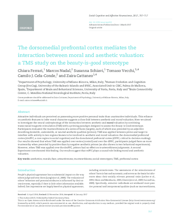 (PDF) The dorsomedial prefrontal cortex mediates the interaction ...