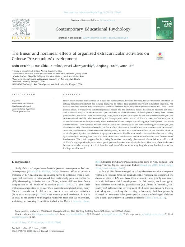 PDF The Linear And Nonlinear Effects Of Organized Extracurricular pdf-the-linear-and-nonlinear-effects-of-organized-extracurricular