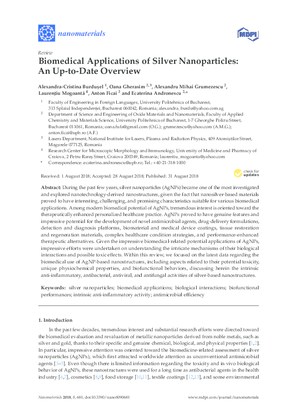 (PDF) Biomedical Applications of Silver Nanoparticles: An Up-to-Date ...