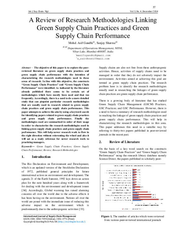 (PDF) 18. A Review of Research Methodologies Linking Green Supply Chain ...