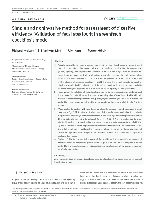 (PDF) Simple and noninvasive method for assessment of digestive ...