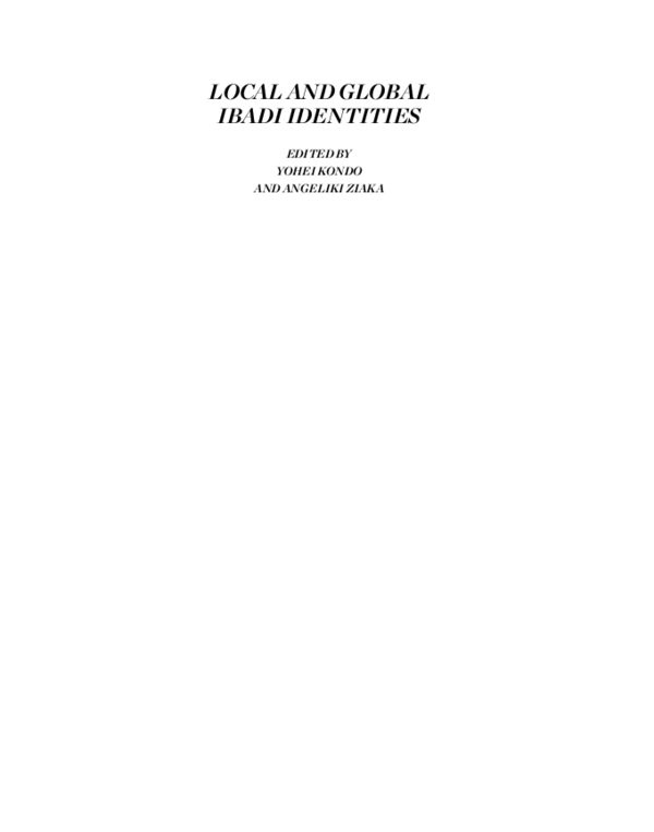(PDF) STUDIES ON IBADISM AND OMAN. VOL 13 LOCAL AND GLOBAL IBADI ...