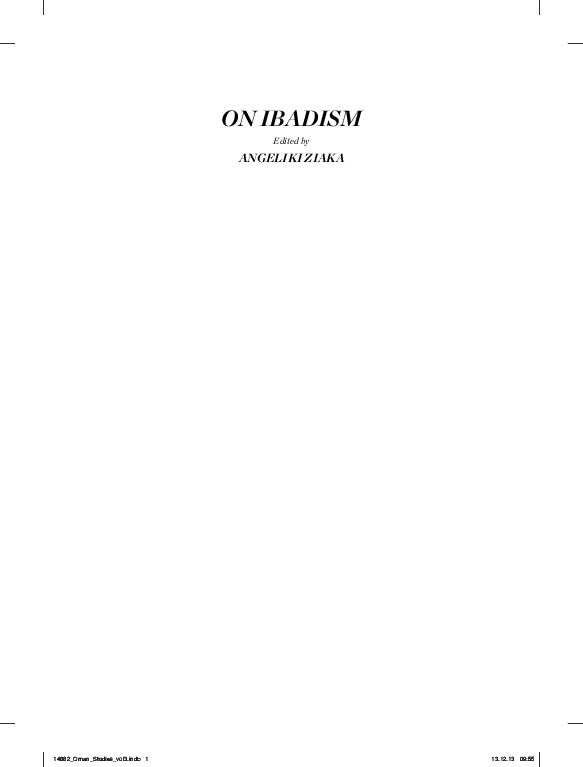 (PDF) On Ibadism