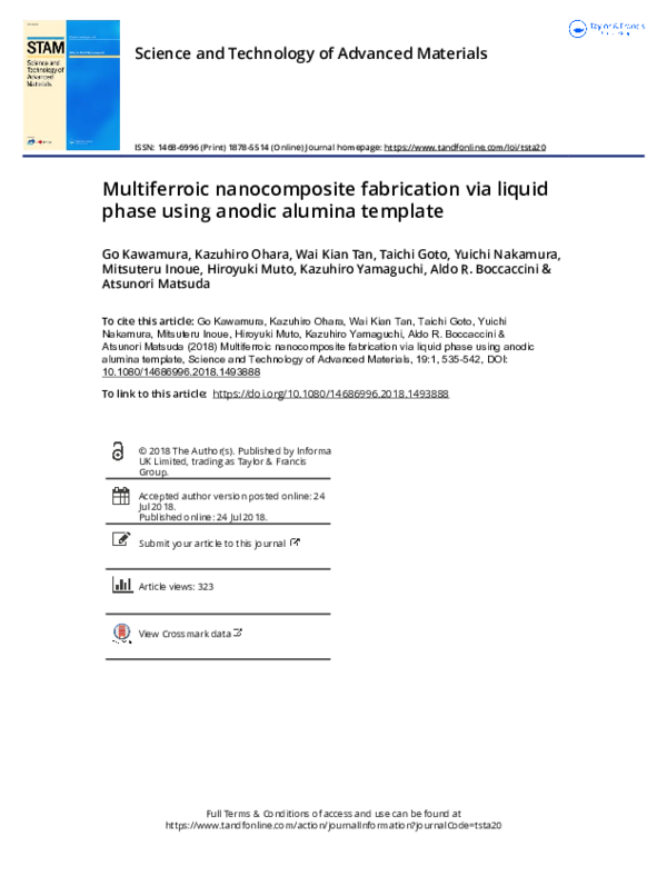 (PDF) Multiferroic nanocomposite fabrication via liquid phase using ...