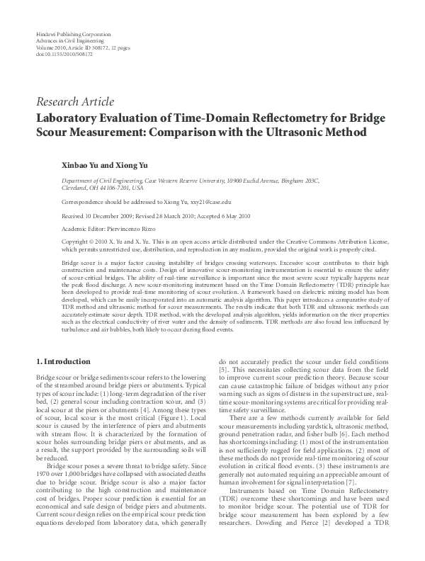 (PDF) Laboratory Evaluation of Time-Domain Reflectometry for Bridge ...