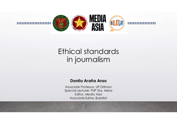 (PDF) Ethical standards in journalism