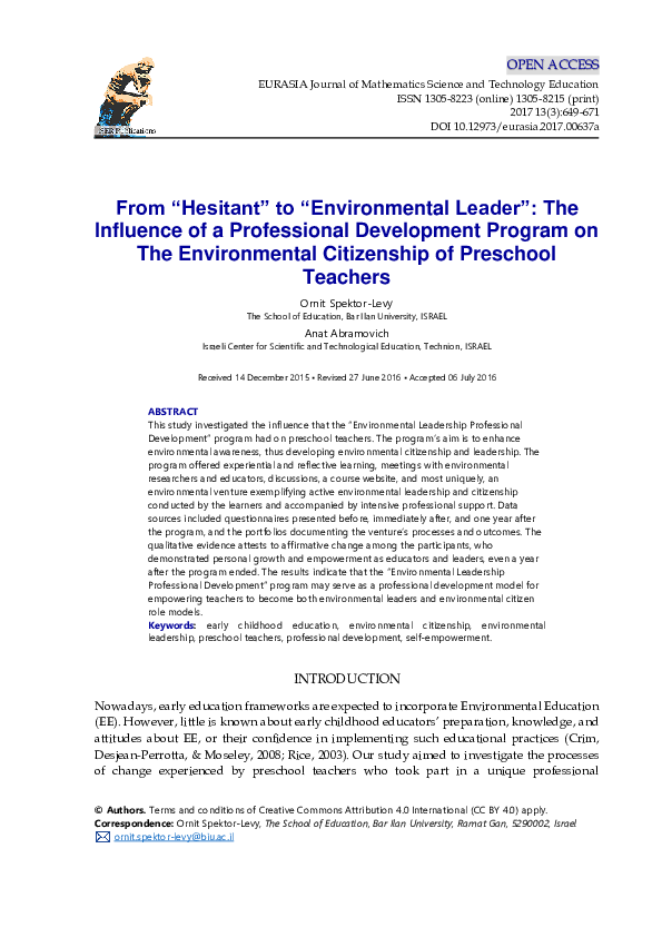 (PDF) From “Hesitant” to “Environmental Leader”: The Influence of a ...